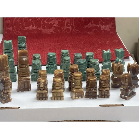 Handmade | Games | Complete Set Chess Pieces Cut Out Of Rock Beautiful ...